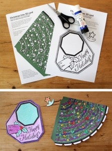 3D Christmas Tree Card Printable | Alpha Mom