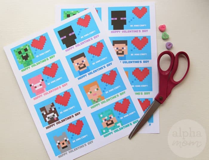 Minecraft Valentine's Day Cards for Classmates | Alpha Mom