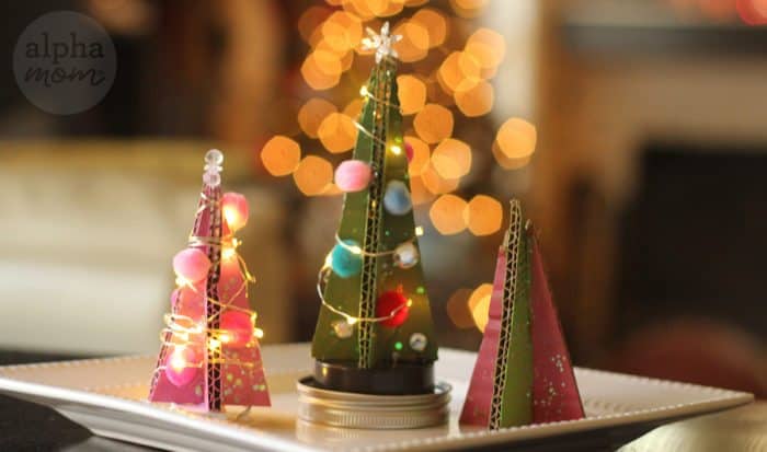 Tiny Cardboard Christmas Tree Craft | Alpha Mom