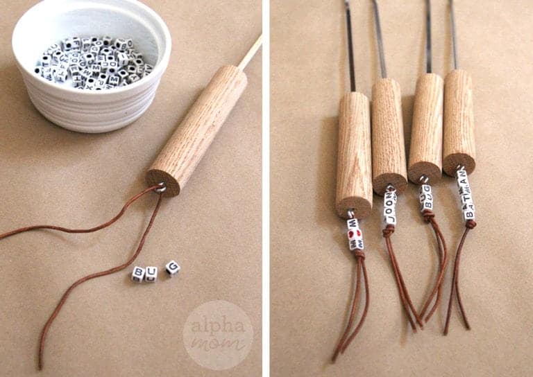 Personalized Campfire Roasting Sticks DIY | Alpha Mom
