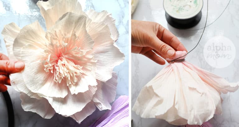 Oversized and Colorful Tissue Flower Arrangement | Alpha Mom